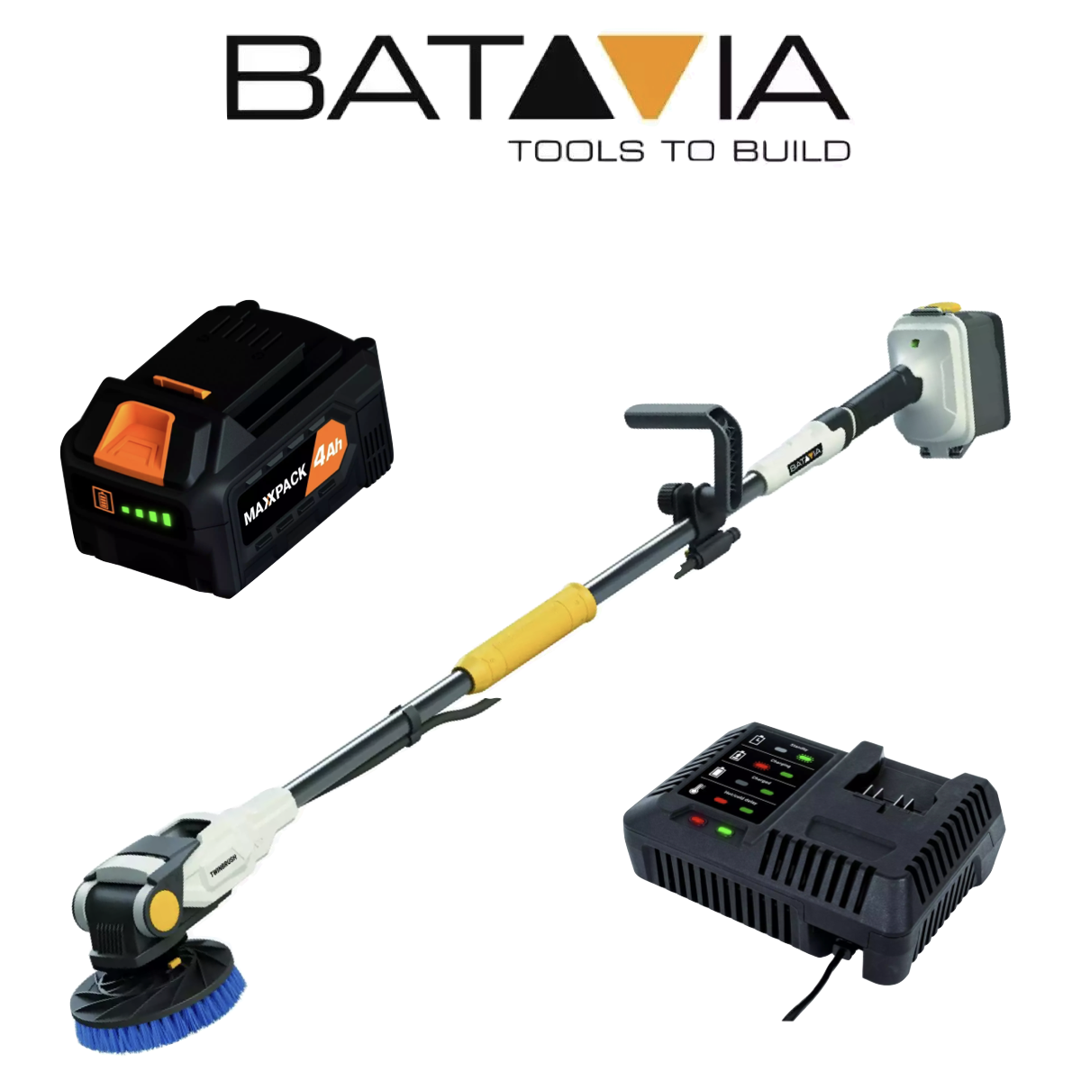Batavia Twinbrush Reinigungsbürste 18 V, mit Akku und Ladegerät | 4 Ah ...